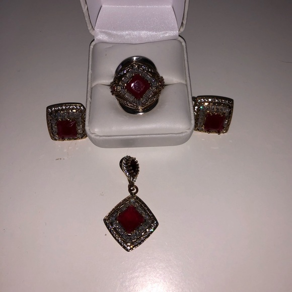 Jewelry | Vintage Ruby And Topaz Jewelry Set | Poshmark